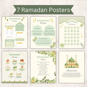 7 Digital Ramadan Posters Collection: Ramadan Rules, Calendar, Mubarak ...