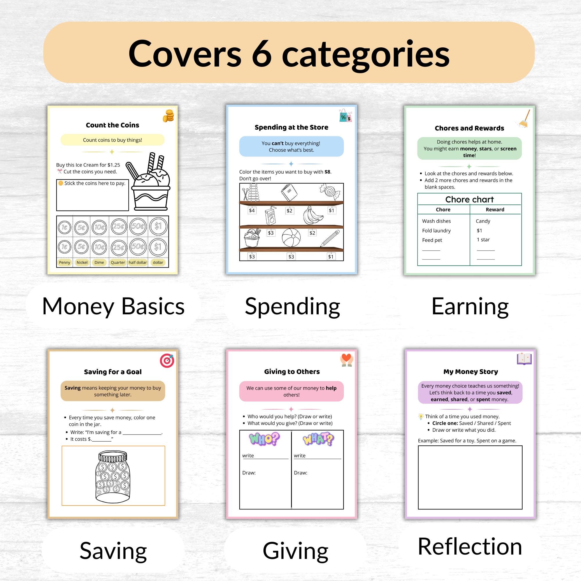 17 Kids Money Skills Worksheets | Financial Literacy Activities for ...