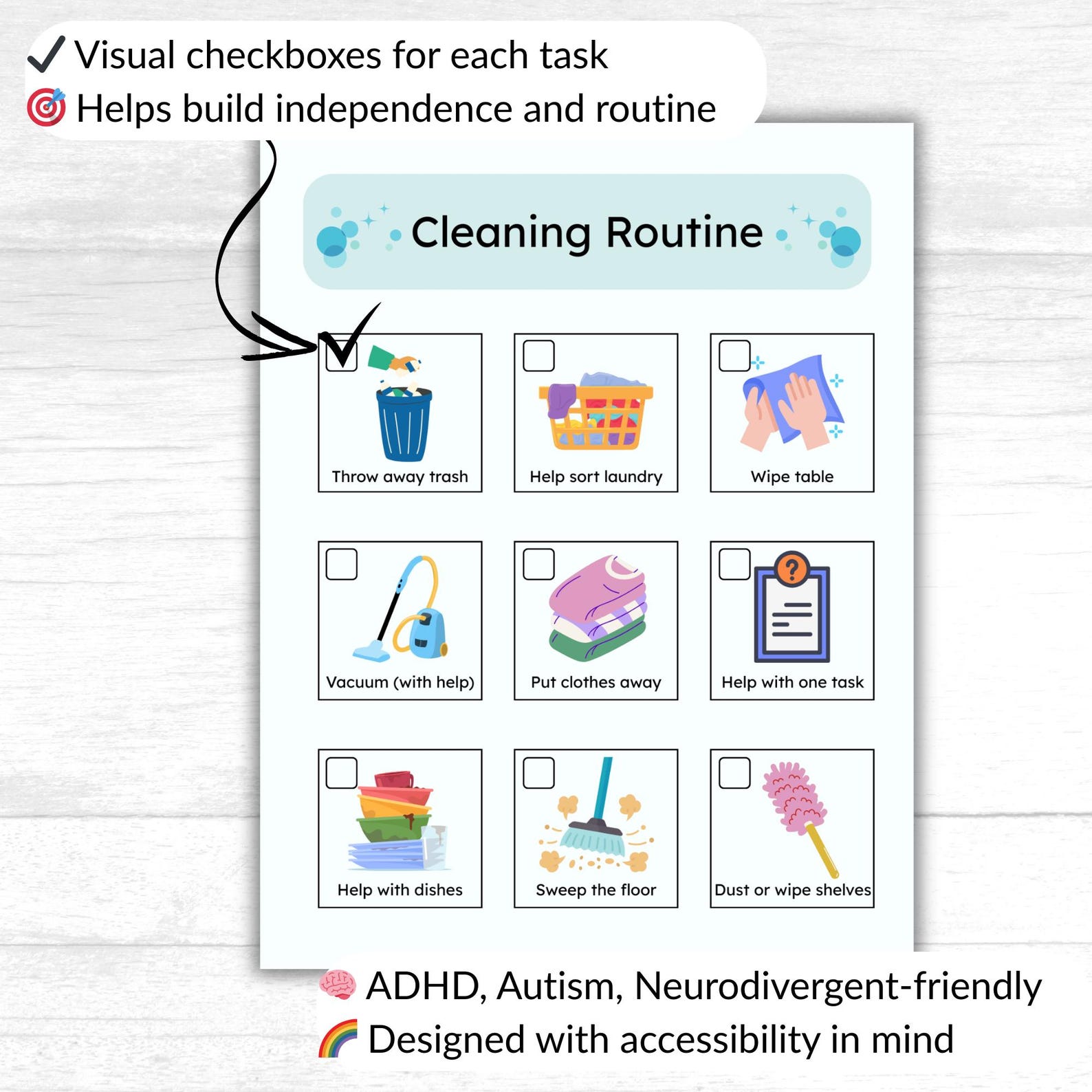 6 Visual Routine Chart for Kids: Editable Daily Task Schedule ...