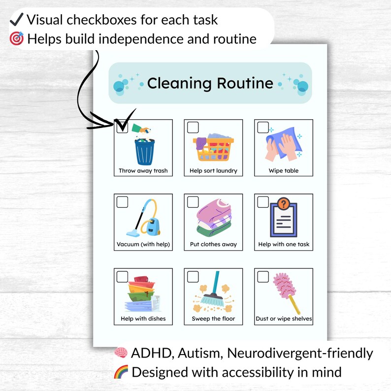 6 Visual Routine Chart for Kids: Editable Daily Task Schedule ...