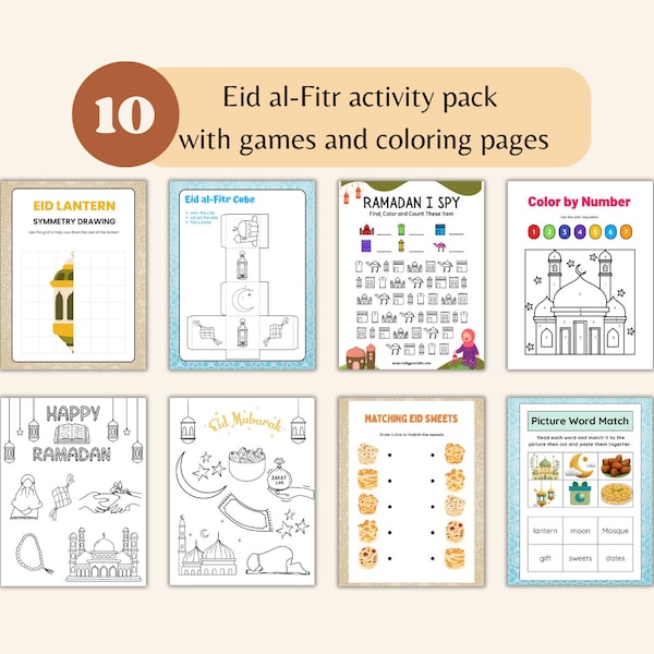 Eid Worksheets for Kids - Etsy