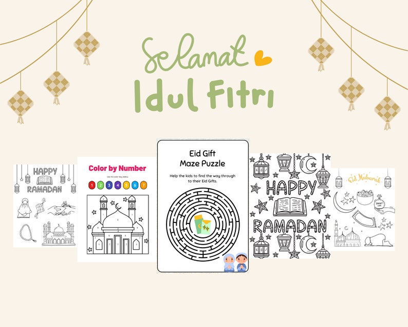 Eid Al-fitr Activity Printable, Ramadan Worksheets, Muslim Eid With ...