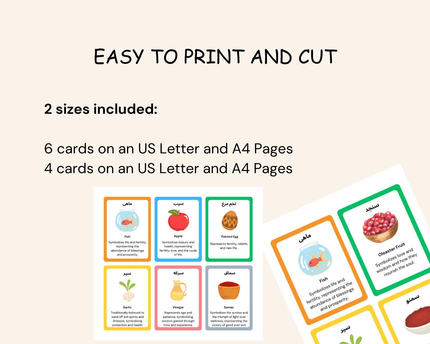 12 Nowruz Flashcards, Educational Printable Kids Set | Persian Haft-sin ...
