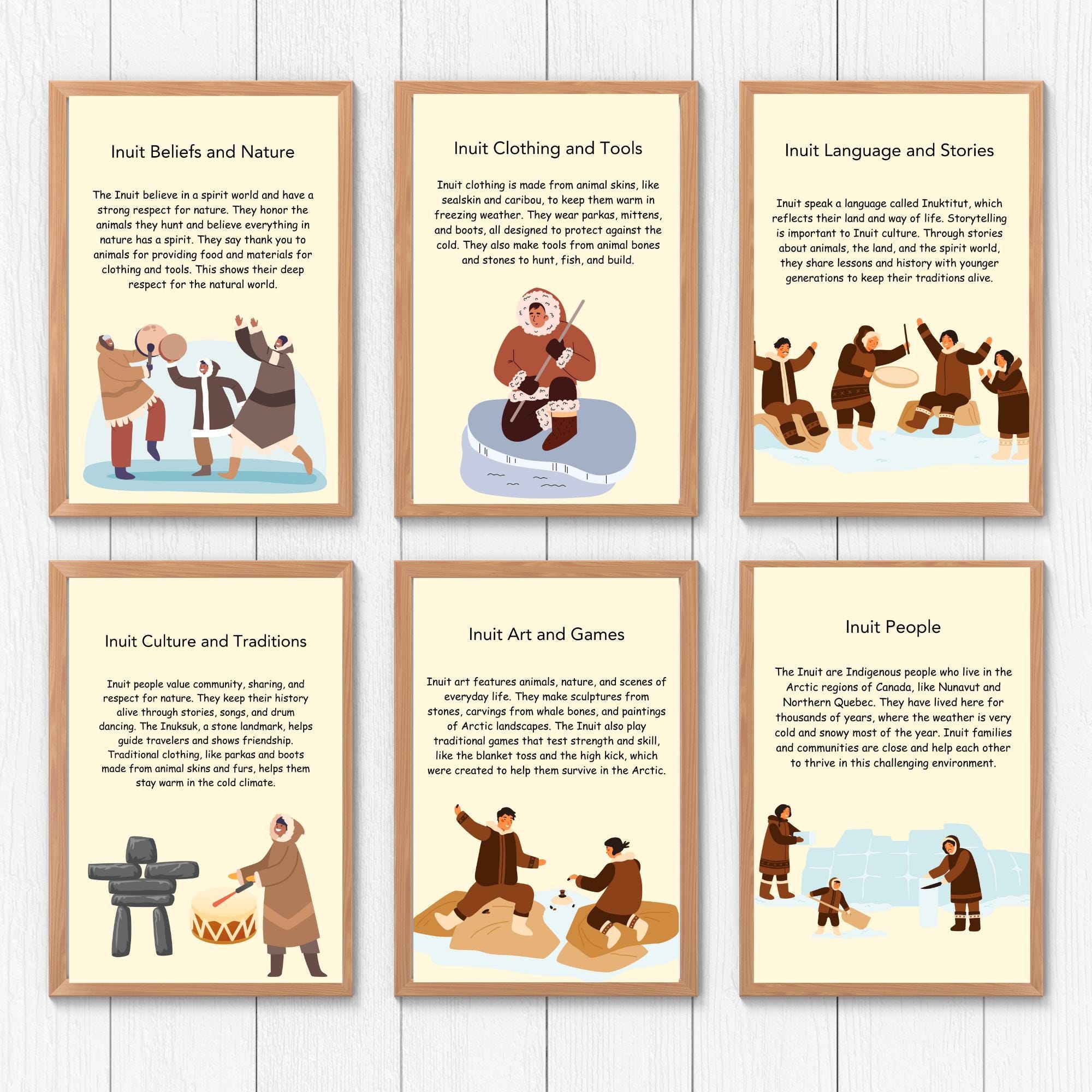 Inuit Cultural Posters Set | 7 Digital Prints Celebrating Inuit ...