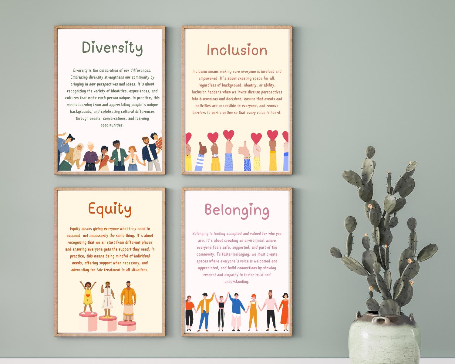 DEIB Posters | Diversity Equity Inclusion Belonging Bulletin Board ...