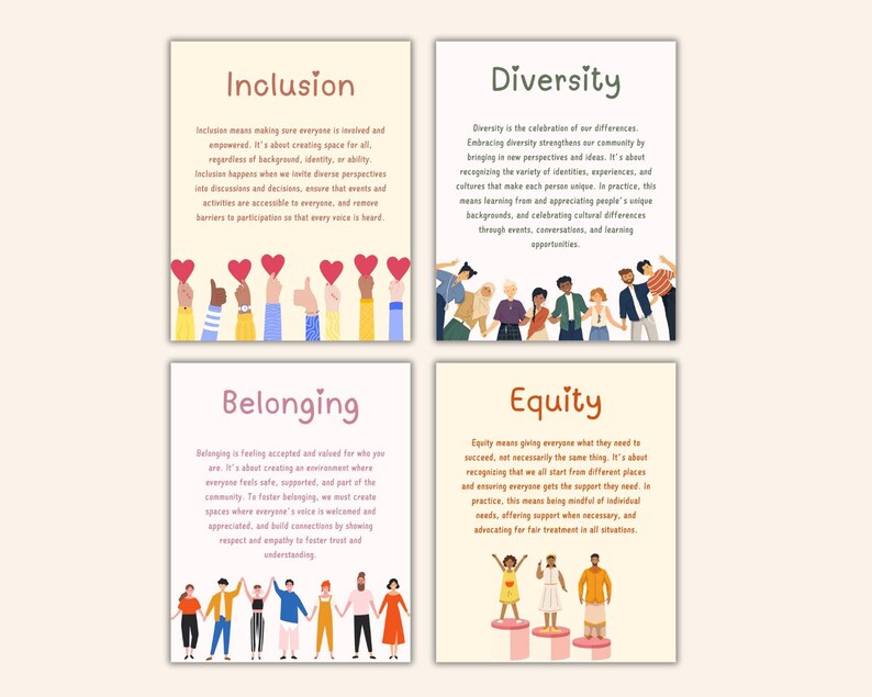 DEIB Posters: Diversity, Equity, Inclusion, Belonging (digital ...