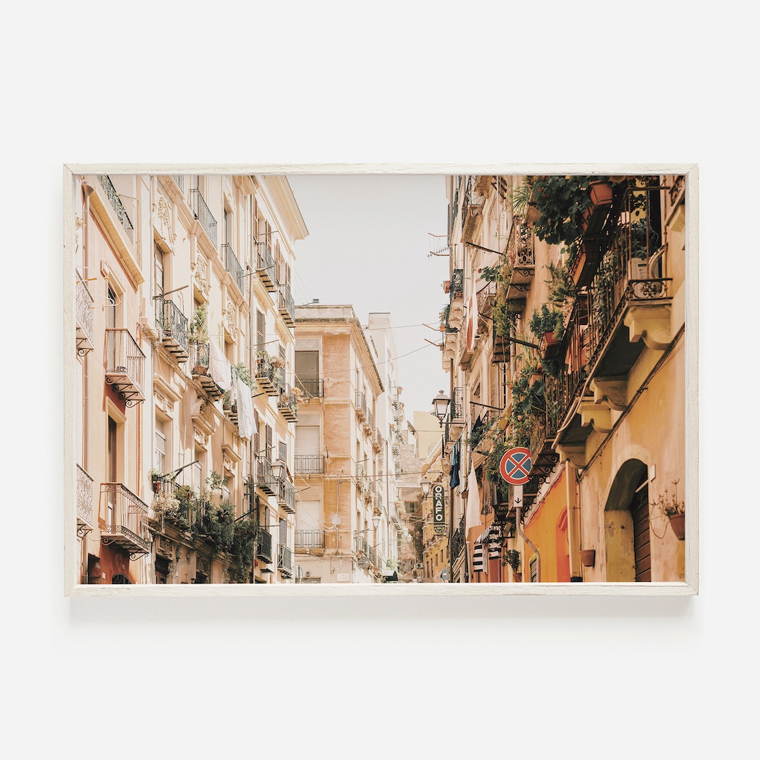 Sunny Italian Street Poster, Spring in Rome, Rome Italy Wall Art ...