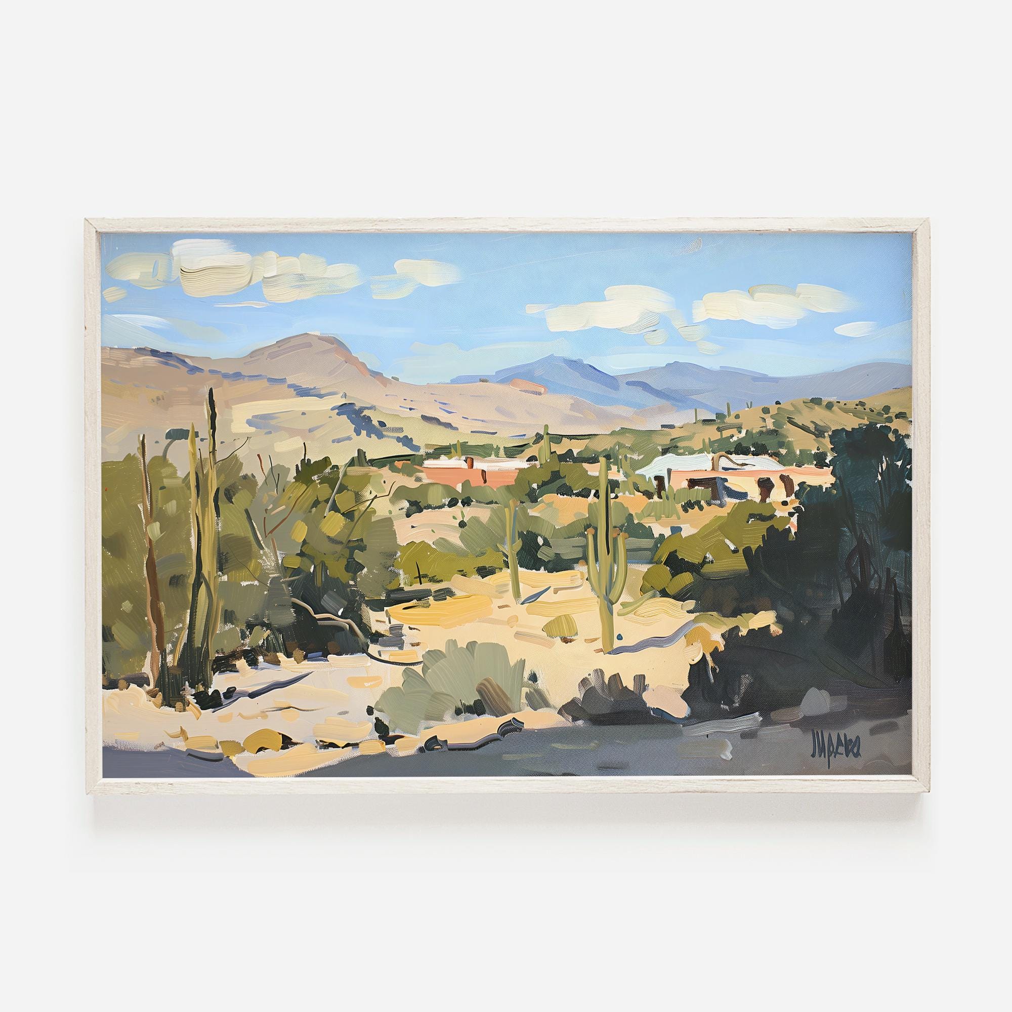 Scenery in Sonora Mexico Print, Rustic Southwest Artwork, Painting of ...