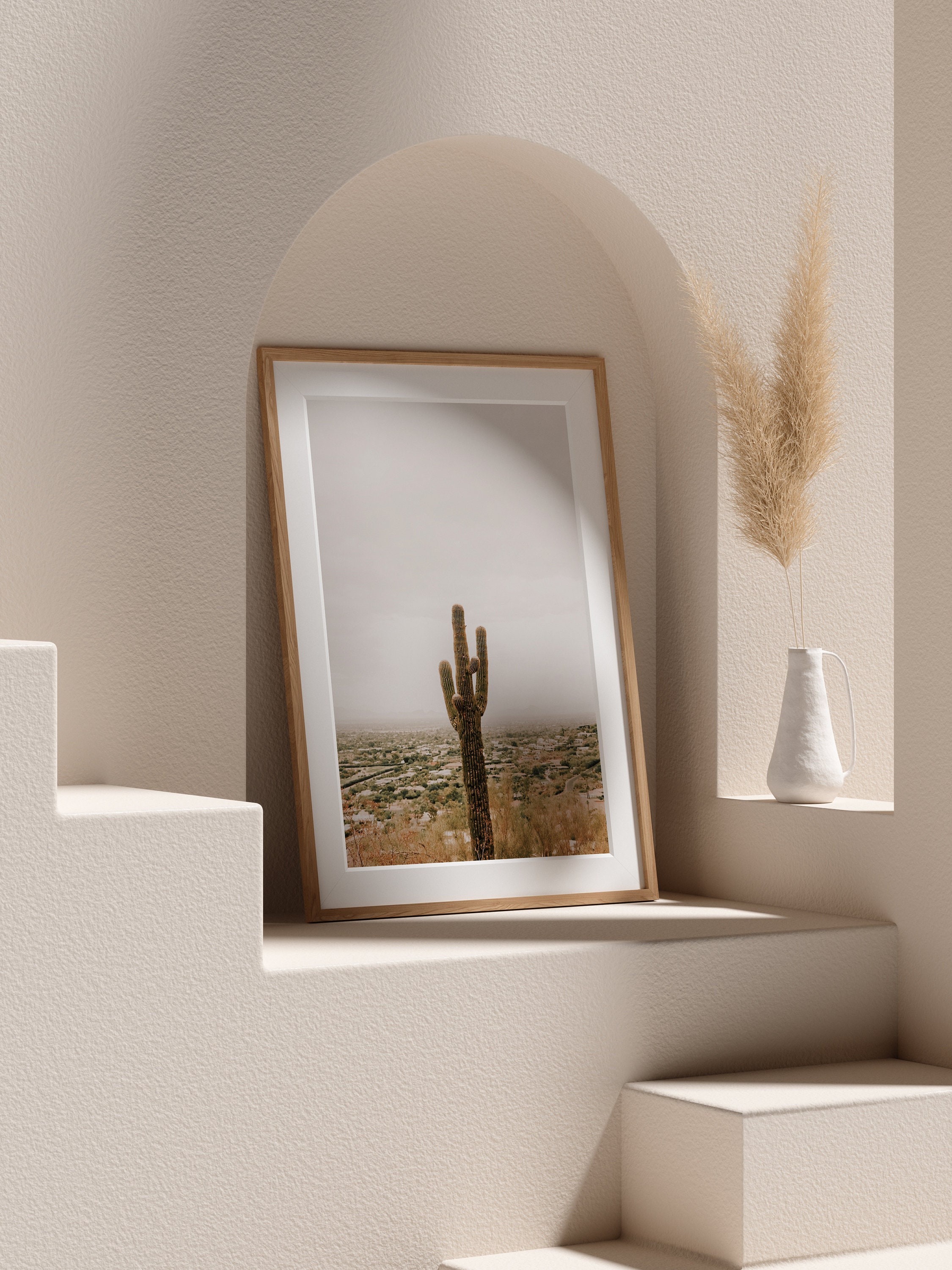 Single Saguaro in Summer Desert, Scottsdale Cactus Print, Desert ...