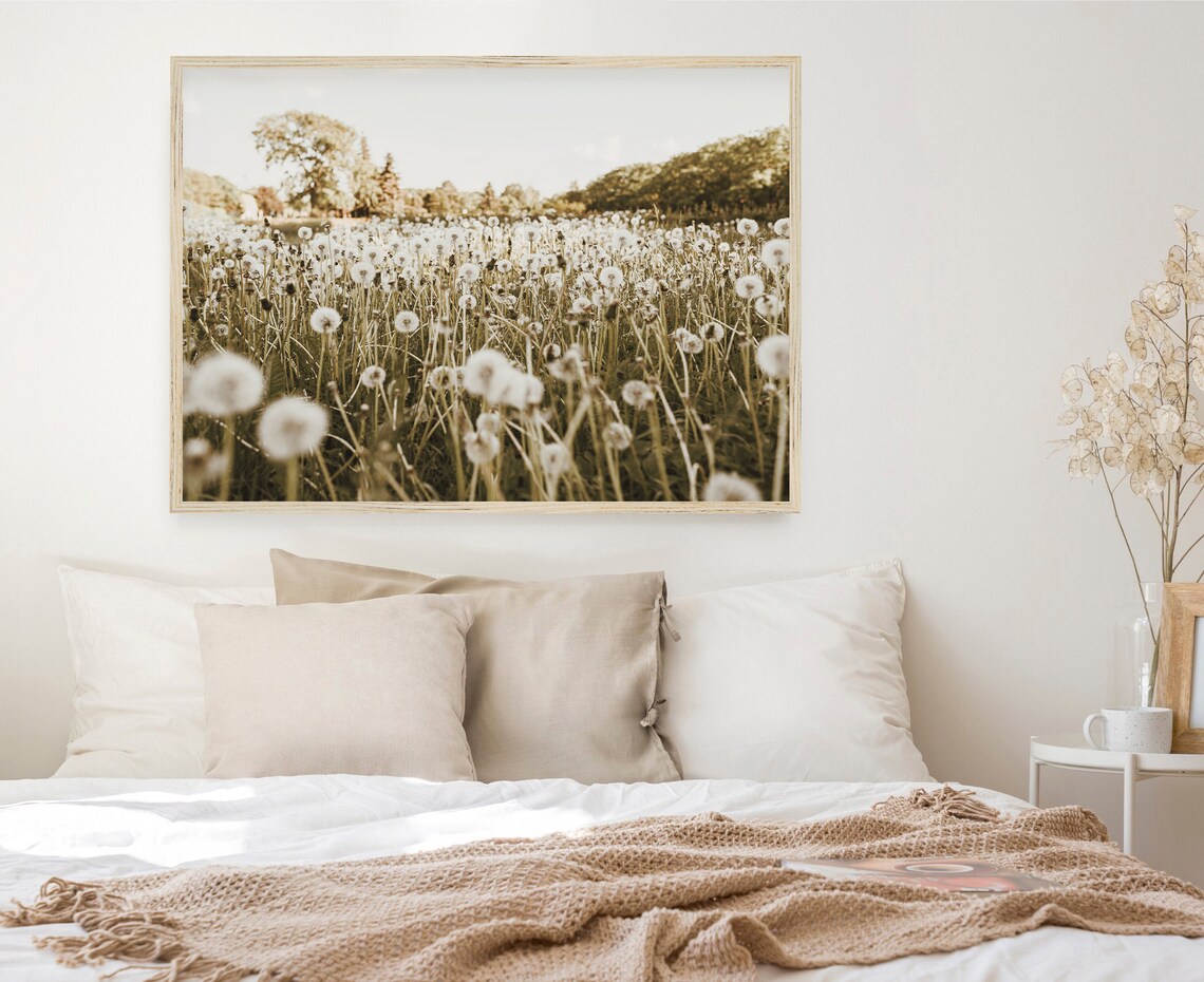 Dandelion Scenery, Farmhouse Decor, Field of Dandelions, Downloadable ...