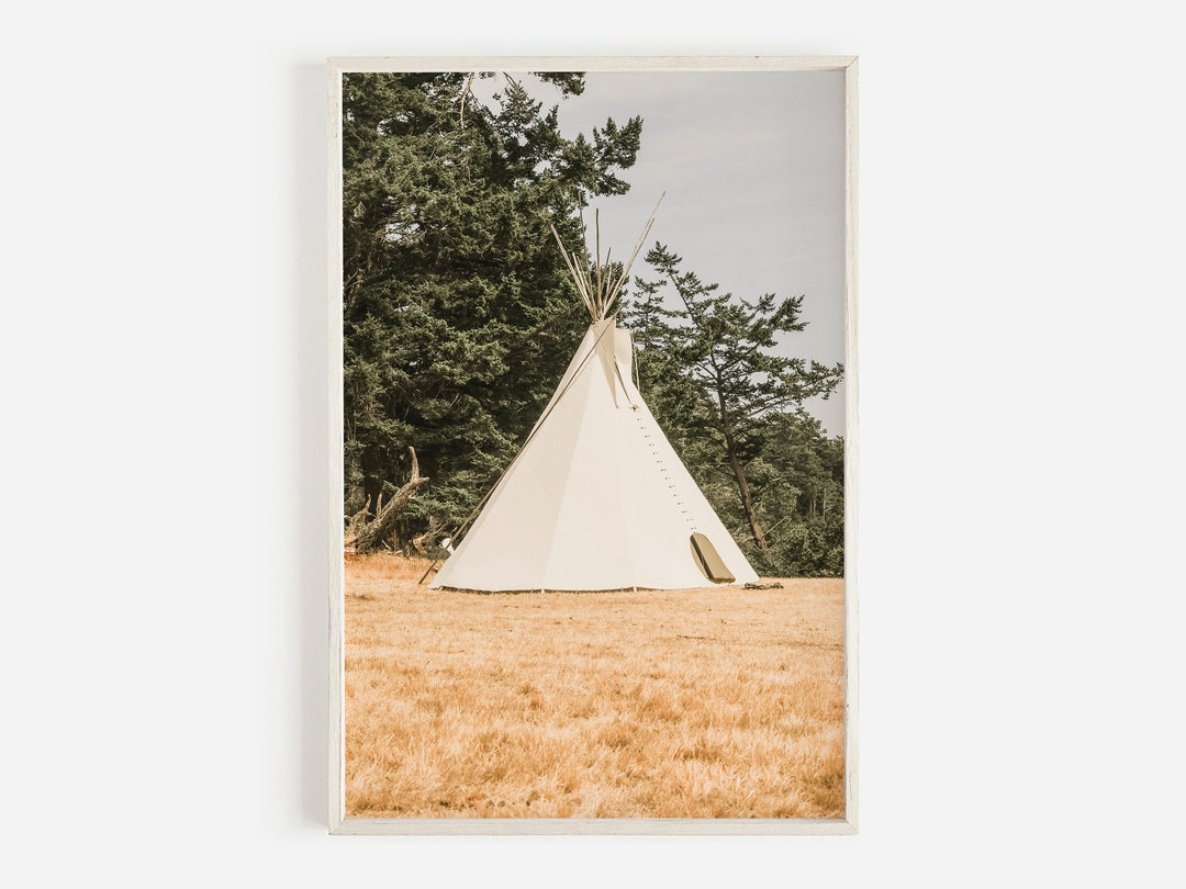 White Tepee in Field, Tepee Wall Art, Western Heritage, Tepee Printable ...