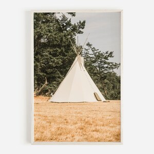 White Tepee in Field, Tepee Wall Art, Western Heritage, Tepee Printable ...