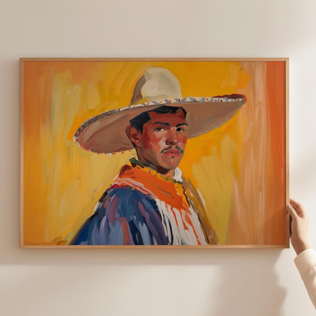 Vaquero Cowboy Wearing A Sombrero, Traditional Mexican Clothes ...