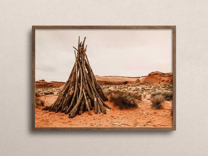 Primitive Log Tepee, Northern Arizona Landscape, Red Desert Tepee Photo ...