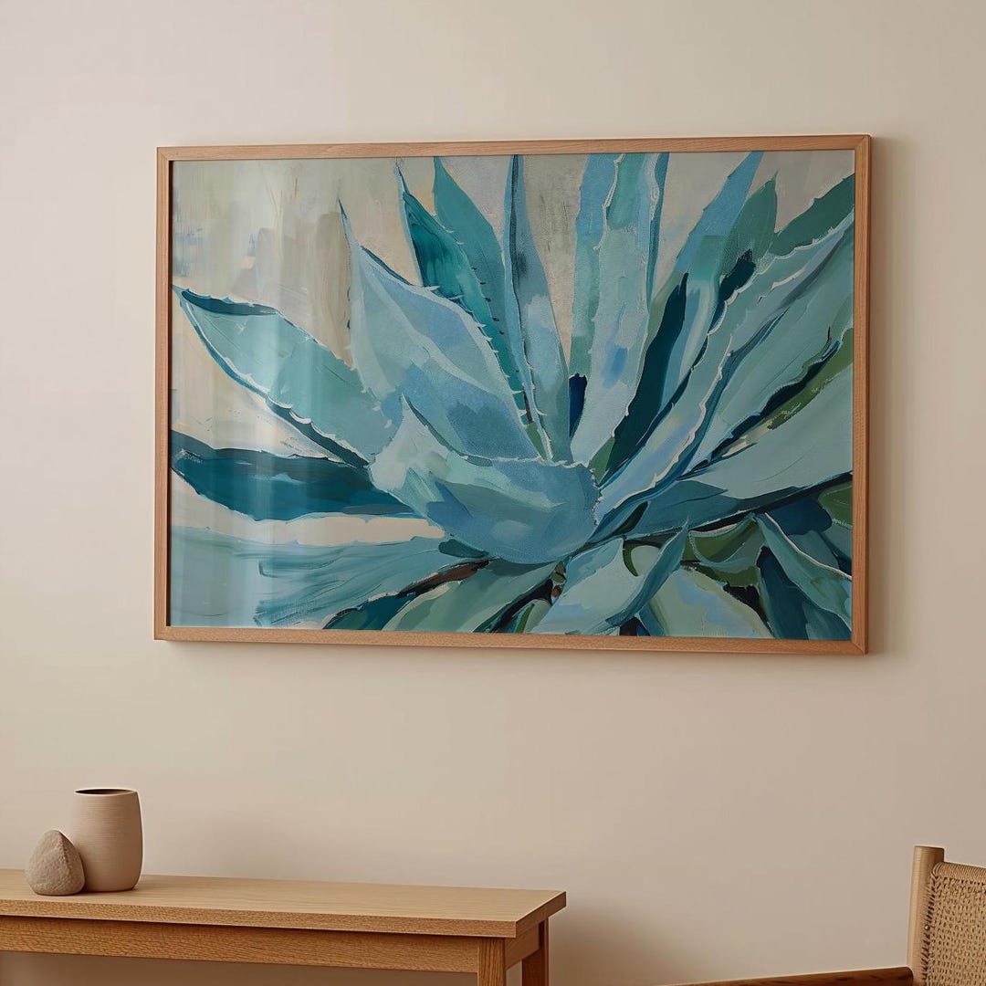 Blue Agave Wall Art, Mexican Agave Plant, Tequila Agave Poster, Vintage ...