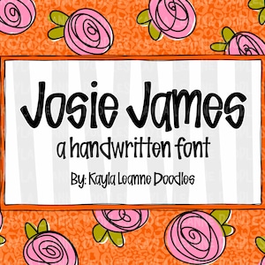 Josie James Font, Handwritten Font, Font for Procreate, Downloadable ...