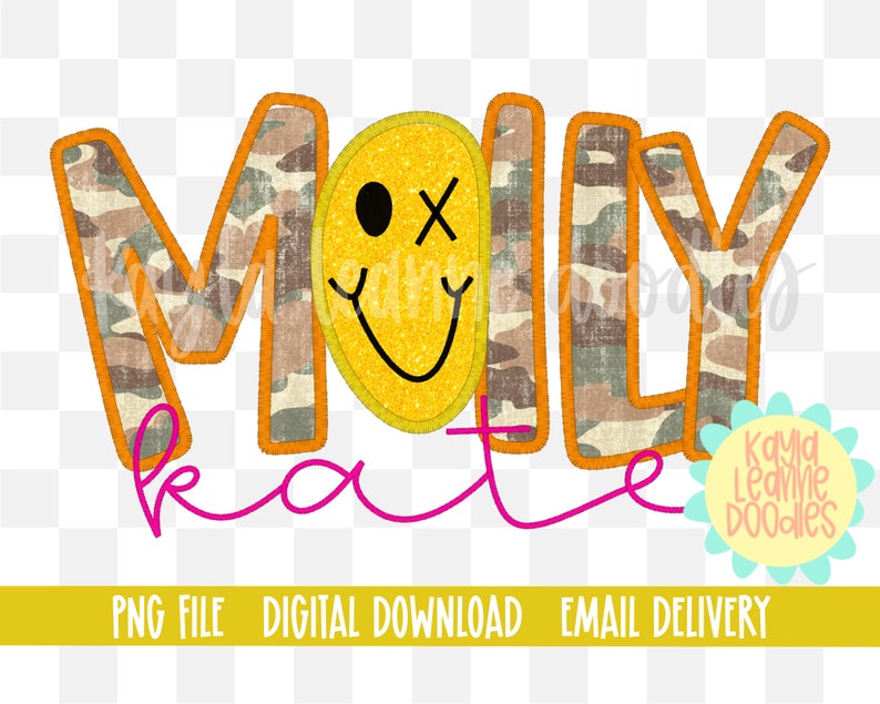Faux Embroidery Custom Name, Camo Doodle Name, Old Camo Custom Name ...