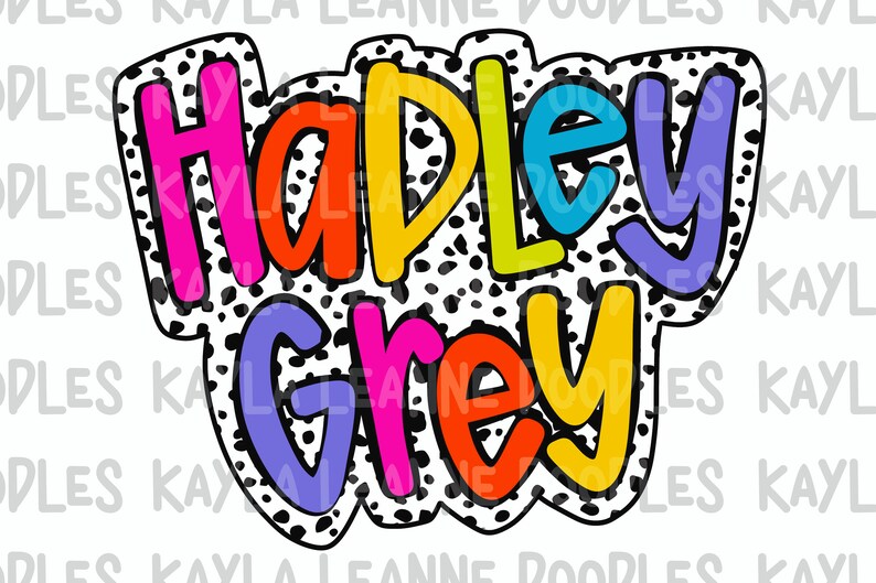 Trendy Name, Dalmation Print Name, Custom Name Design, Sublimation, PNG ...