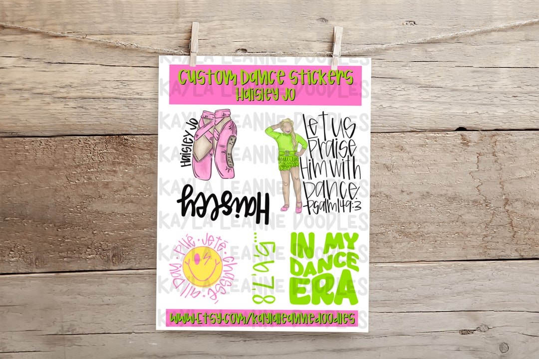 Dance Stickers, Ballet Stickers, Custom Sticker, Sticker Sheet, Labels ...