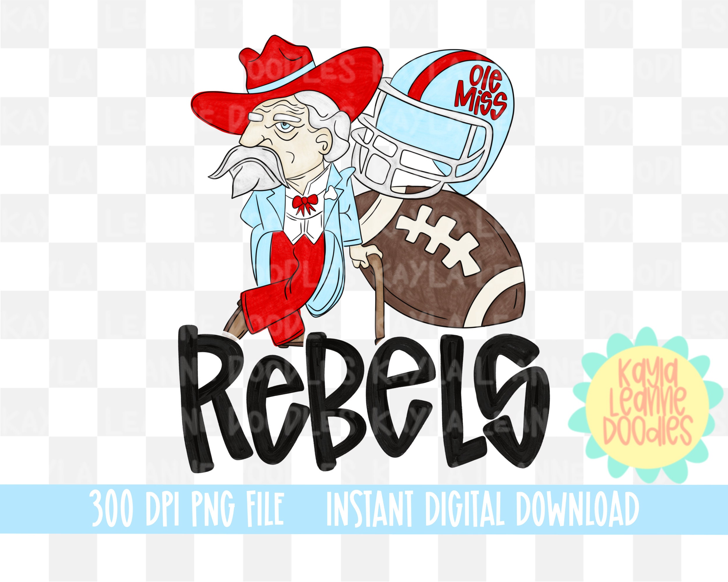 Rebels Hand Painted Design, Football, Rebels Mascot, Sublimation, PNG ...