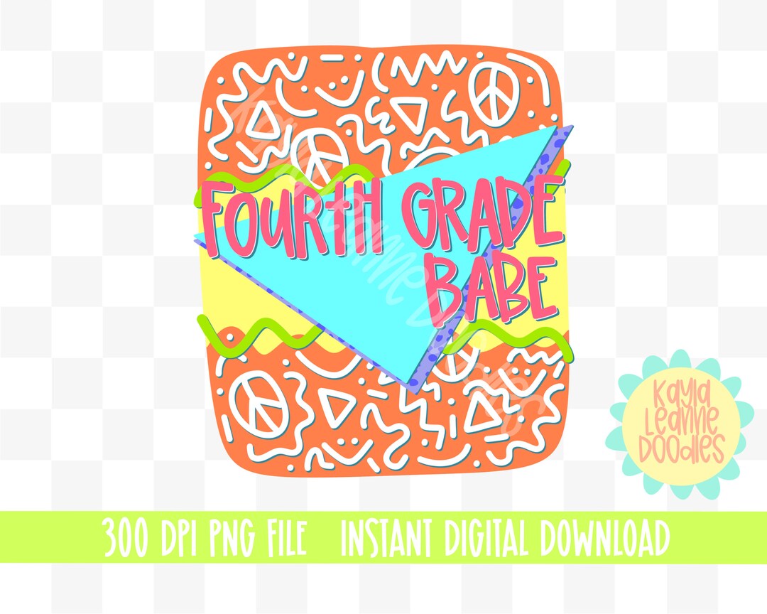 Back to School, Cute Fourth Grade Design, Kindergarten, Grade School ...