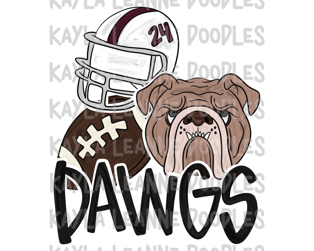 Football, Dawgs, Bulldog Mascot, School Design, Sublimation, PNG ...