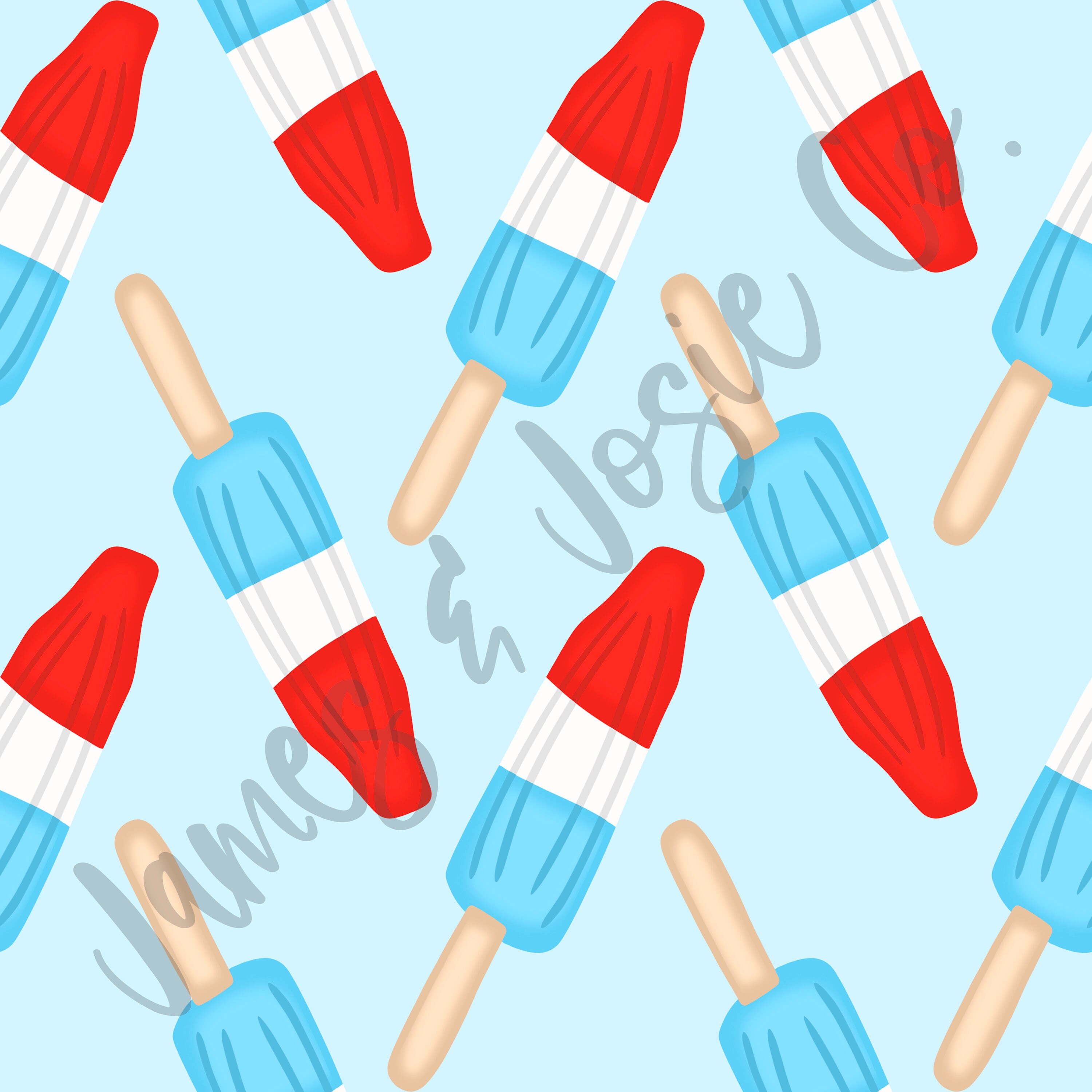 Bomb pop seamless 4th of July popsicle background custom | Etsy