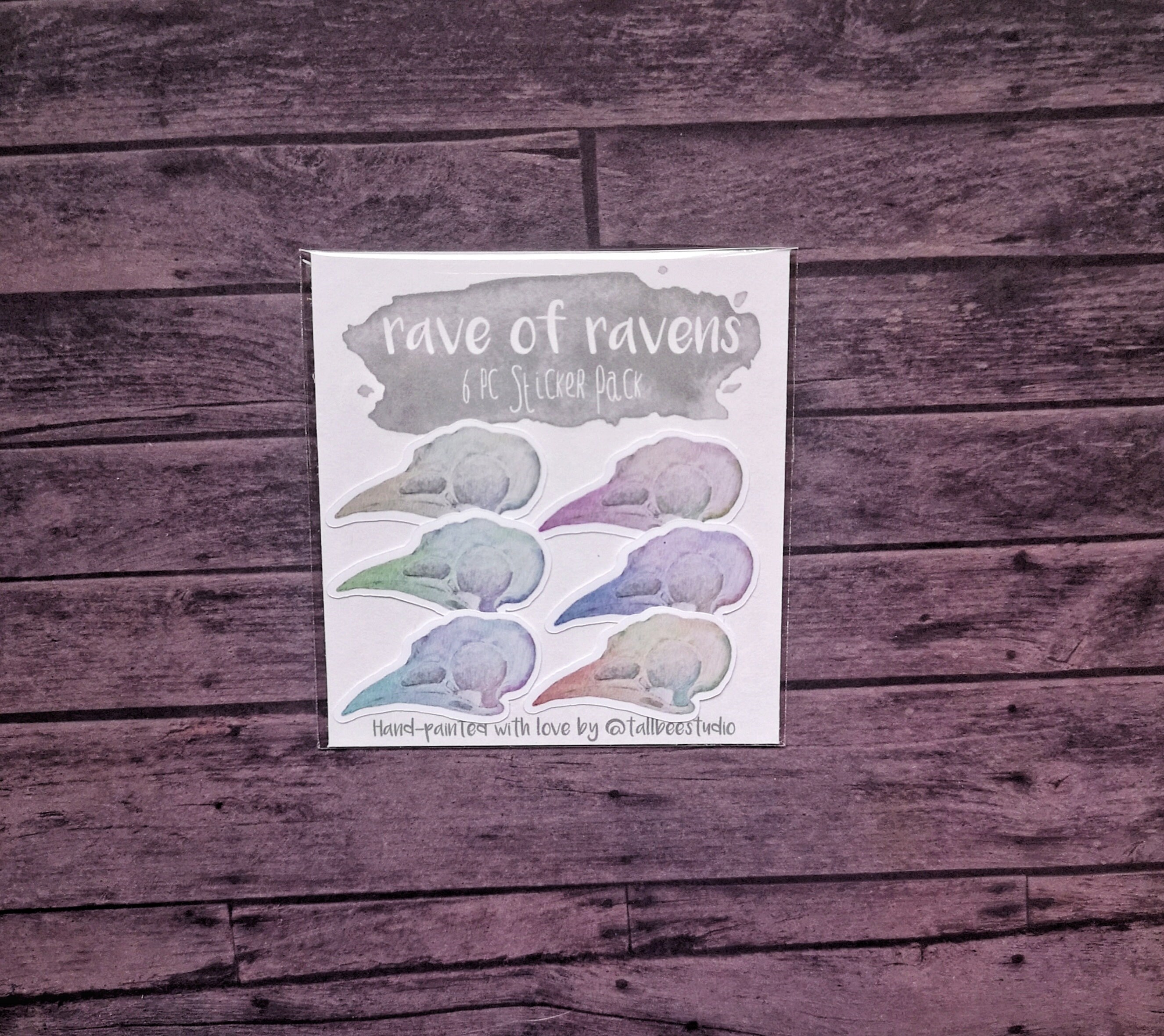 6 Pc Rave of Ravens Skull Pack // Stickers Illustration Art - Etsy