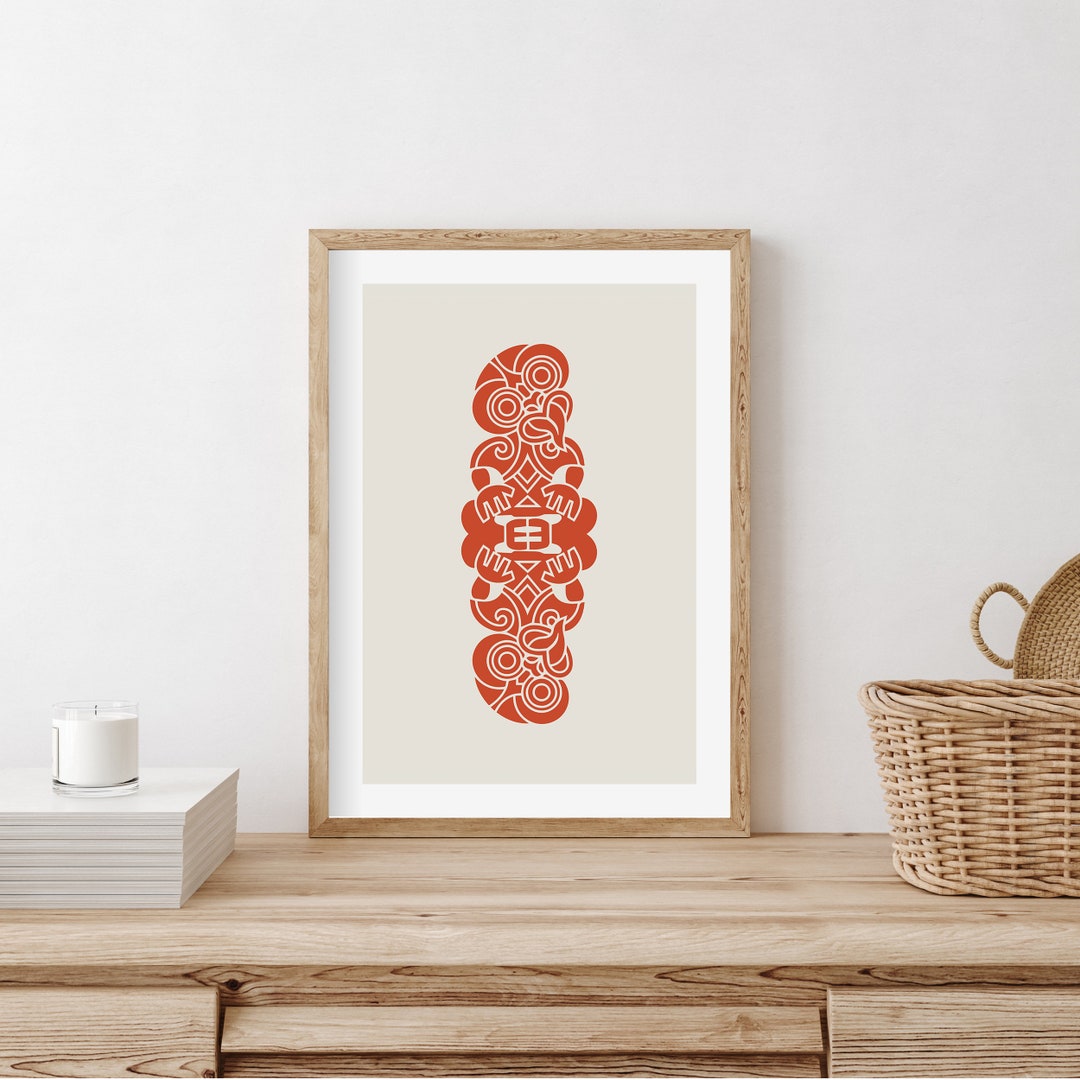 Red Tiki - Te Reo Maori Inspired Art Printable Digital Download ...