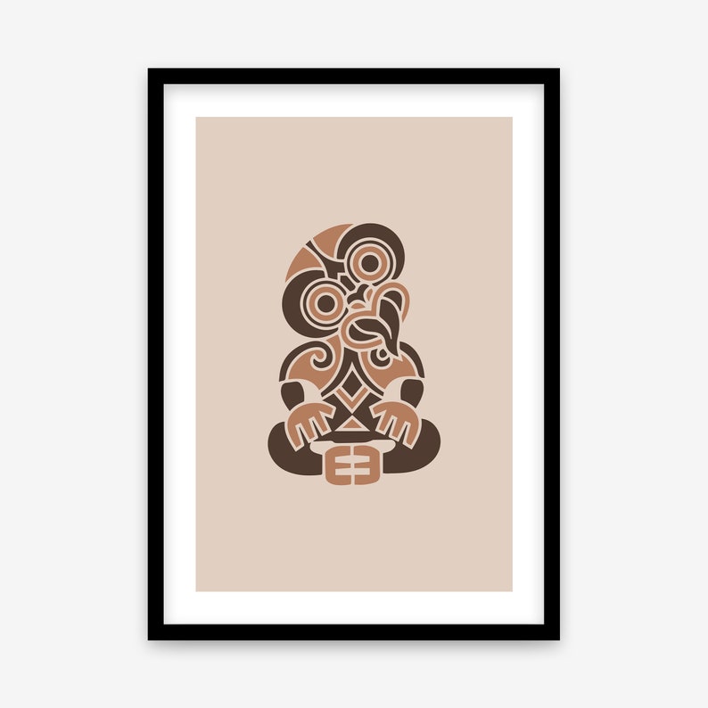 Brown Tiki - Te Reo Maori Inspired Art Printable Digital Download ...