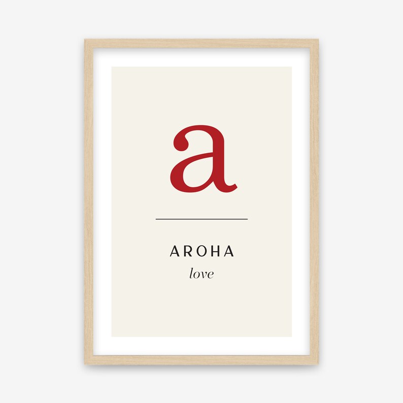 Aroha - Te Reo Maori Inspired Art Printable Digital Download Minimalist ...