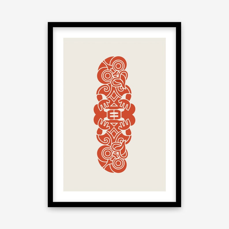 Red Tiki - Te Reo Maori Inspired Art Printable Digital Download ...