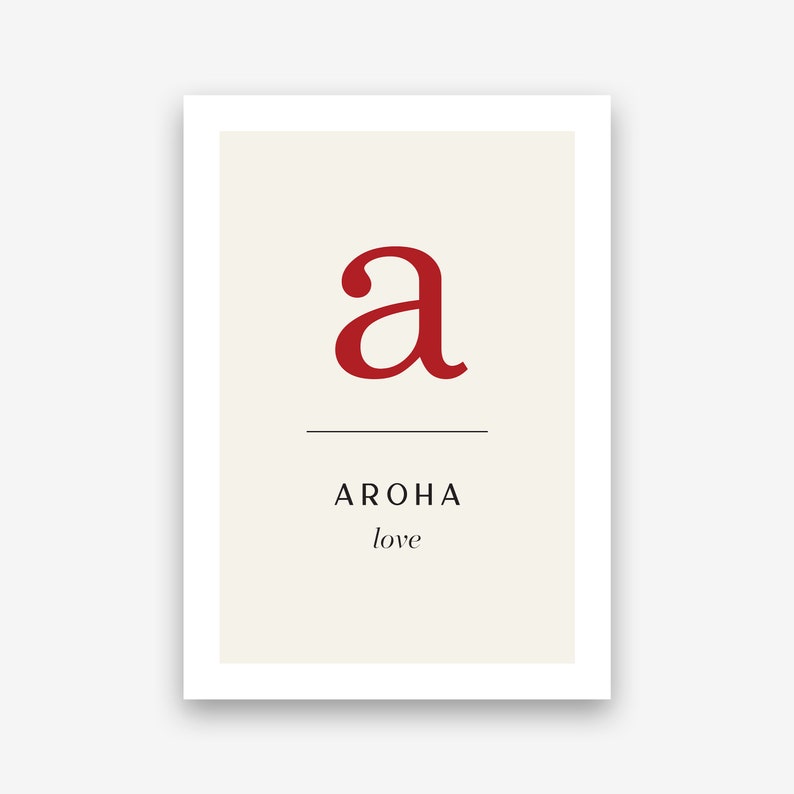 Aroha - Te Reo Maori Inspired Art Printable Digital Download Minimalist ...