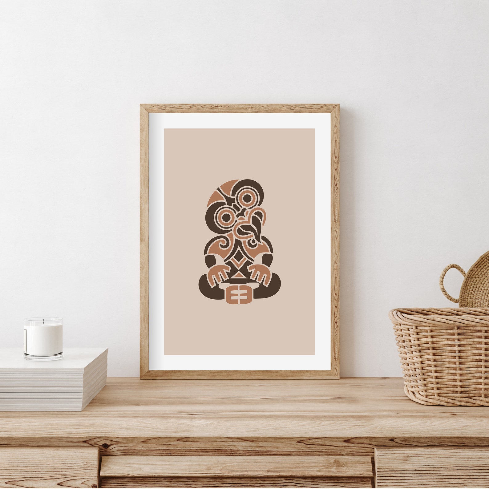 Brown Tiki - Te Reo Maori Inspired Art Printable Digital Download ...