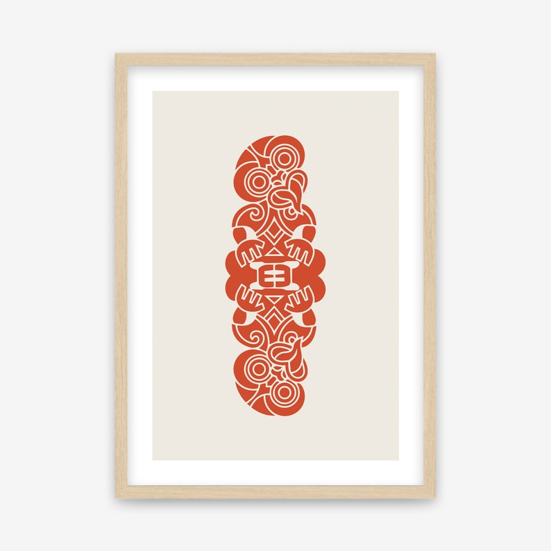 Red Tiki - Te Reo Maori Inspired Art Printable Digital Download ...