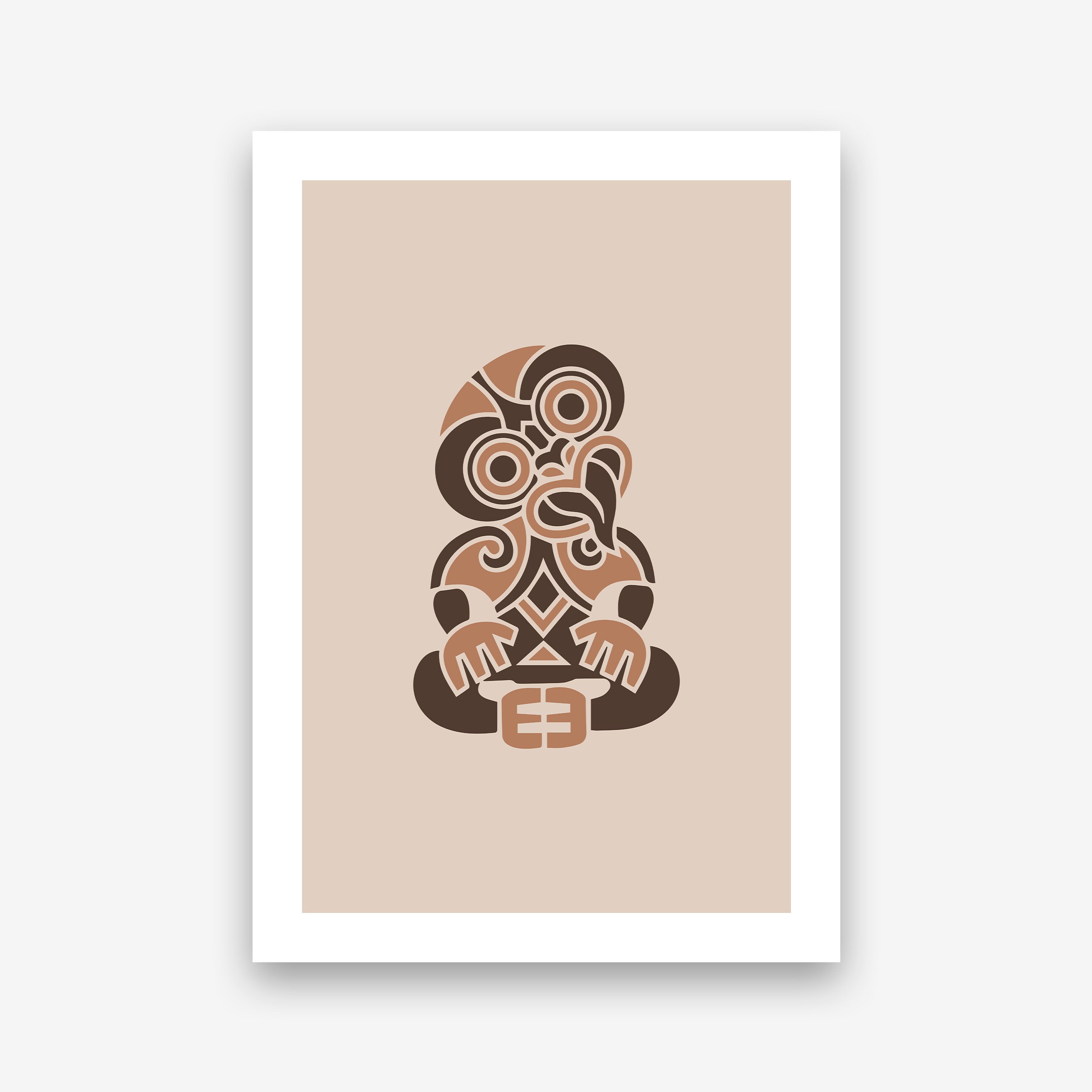 Brown Tiki - Te Reo Maori Inspired Art Printable Digital Download ...