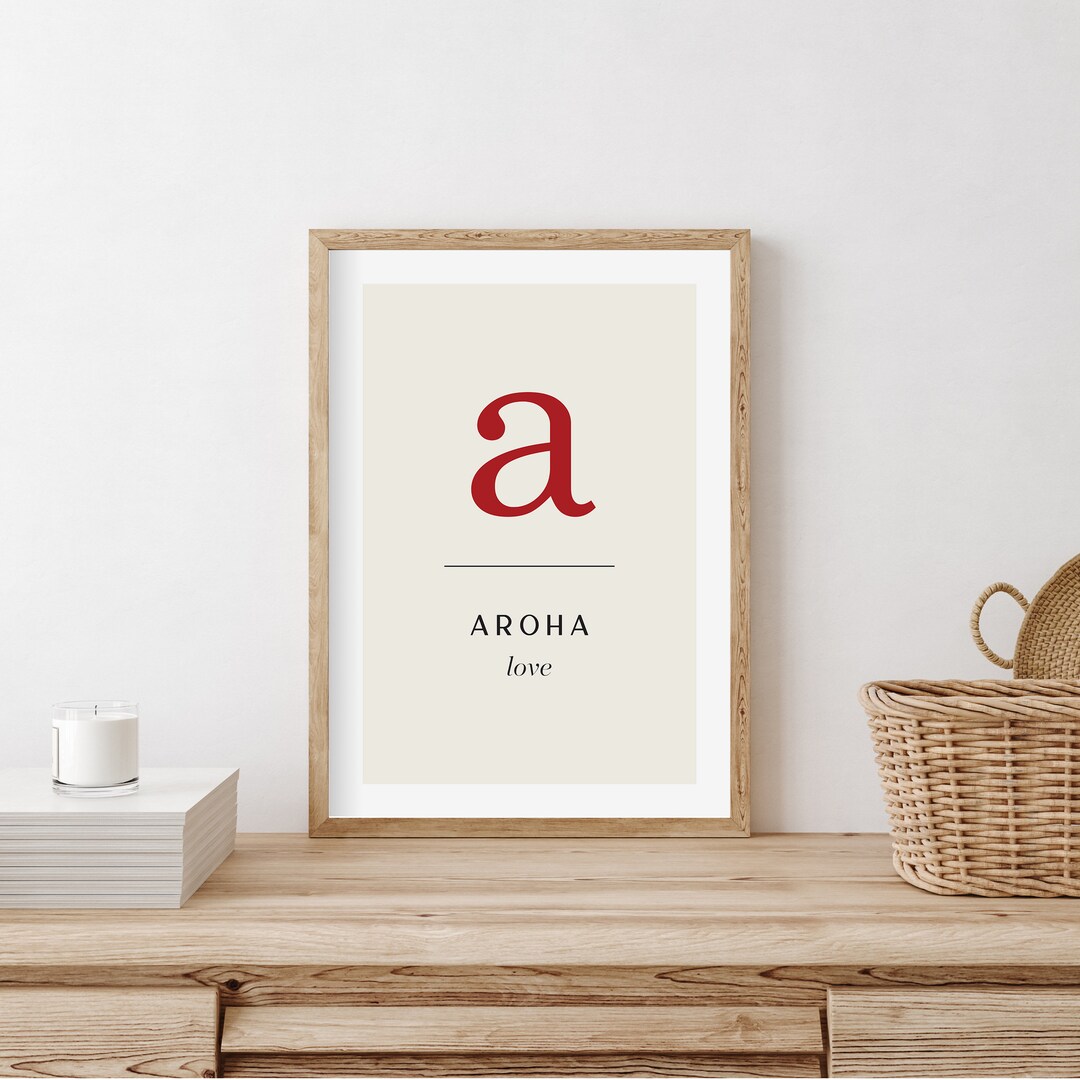 Aroha - Te Reo Maori Inspired Art Printable Digital Download Minimalist ...