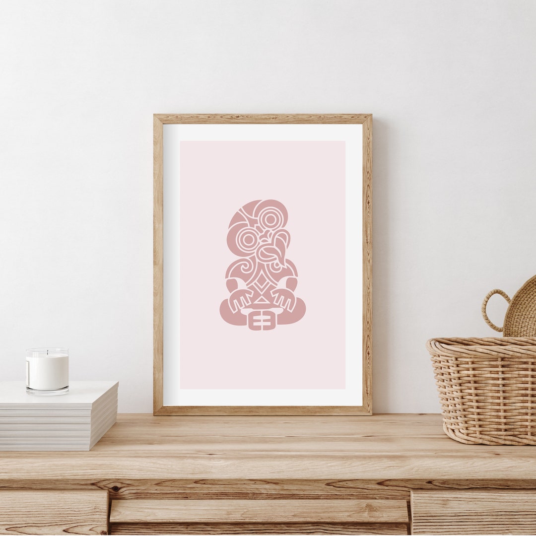 Pink Tiki - Te Reo Maori Inspired Art Printable Digital Download ...