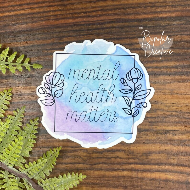 Mental Health Matters Sticker, Mental Health Awareness, Watercolor ...