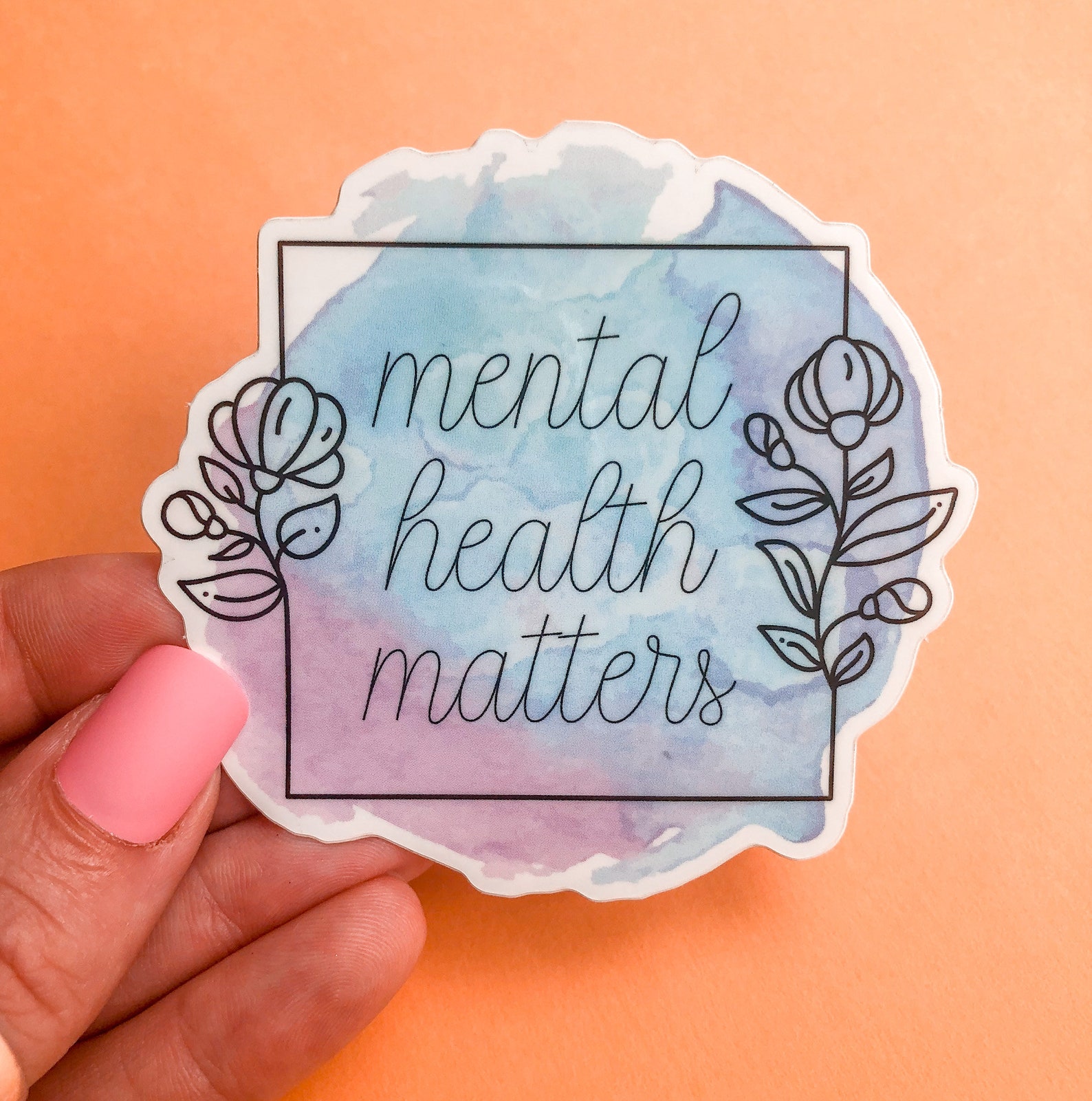 Mental Health Matters Sticker, Mental Health Awareness, Watercolor ...