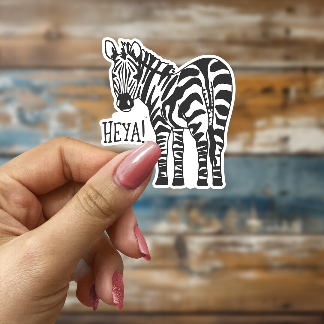 Cute Zebra Heya Zoo - Bujo Planner Water Bottle Car Stickers USA Made ...