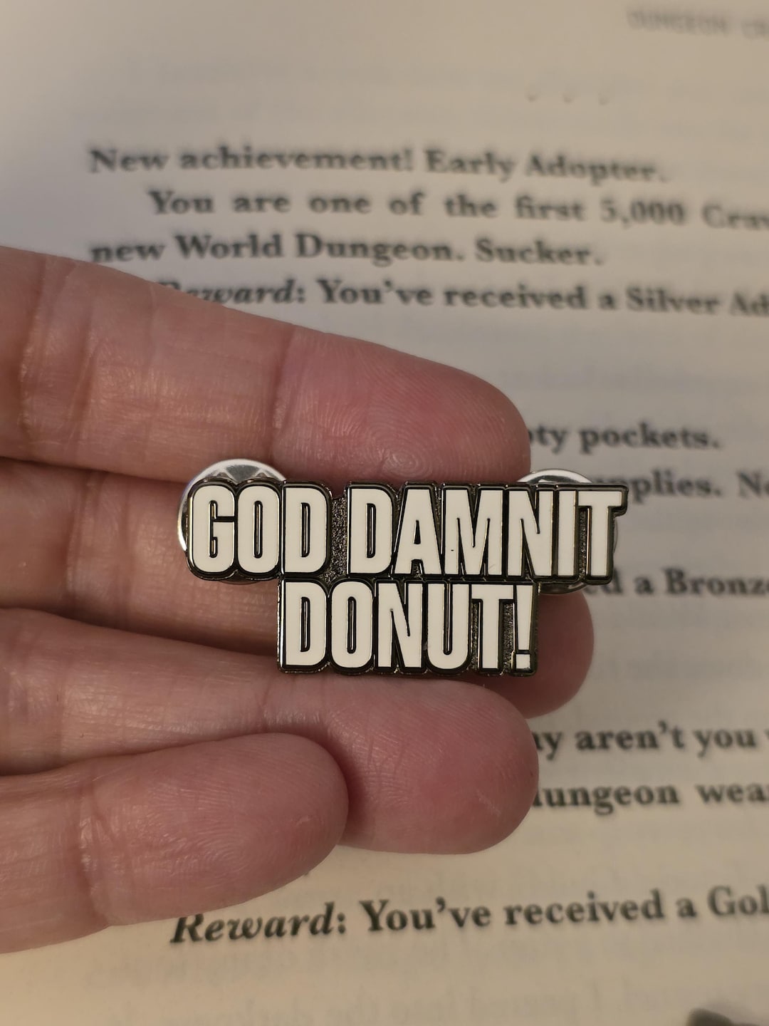 1.5" Enamel Pin God Damnit Donut - DCC Crawler Carl Donut Litrpg Dnd - Etsy