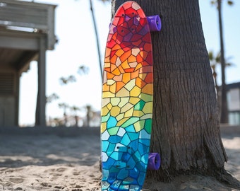 Stained Glass Skateboard, Skateboard Art, Resin Artwork, Clear ...