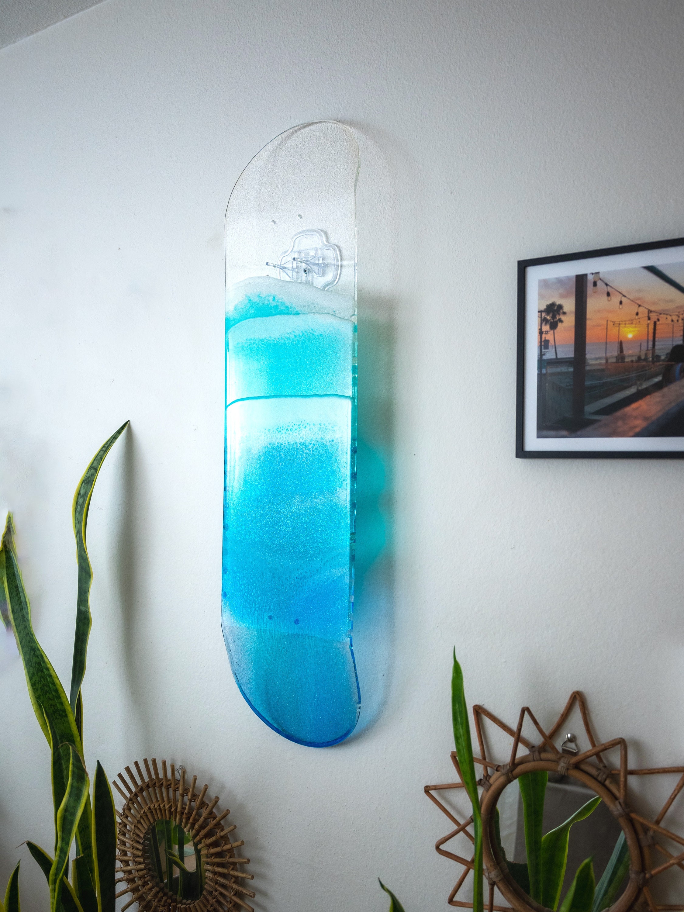 Ocean Skate Deck Art, Acrylic Skateboard, Skateboard Art, Clear ...