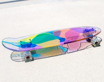 Stained Glass Skateboard, Skateboard Art, Resin Artwork, Clear ...