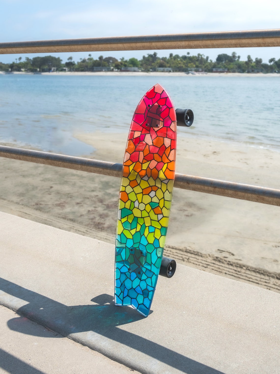 Stained Glass Skateboard, Skateboard Art, Resin Artwork, Clear ...