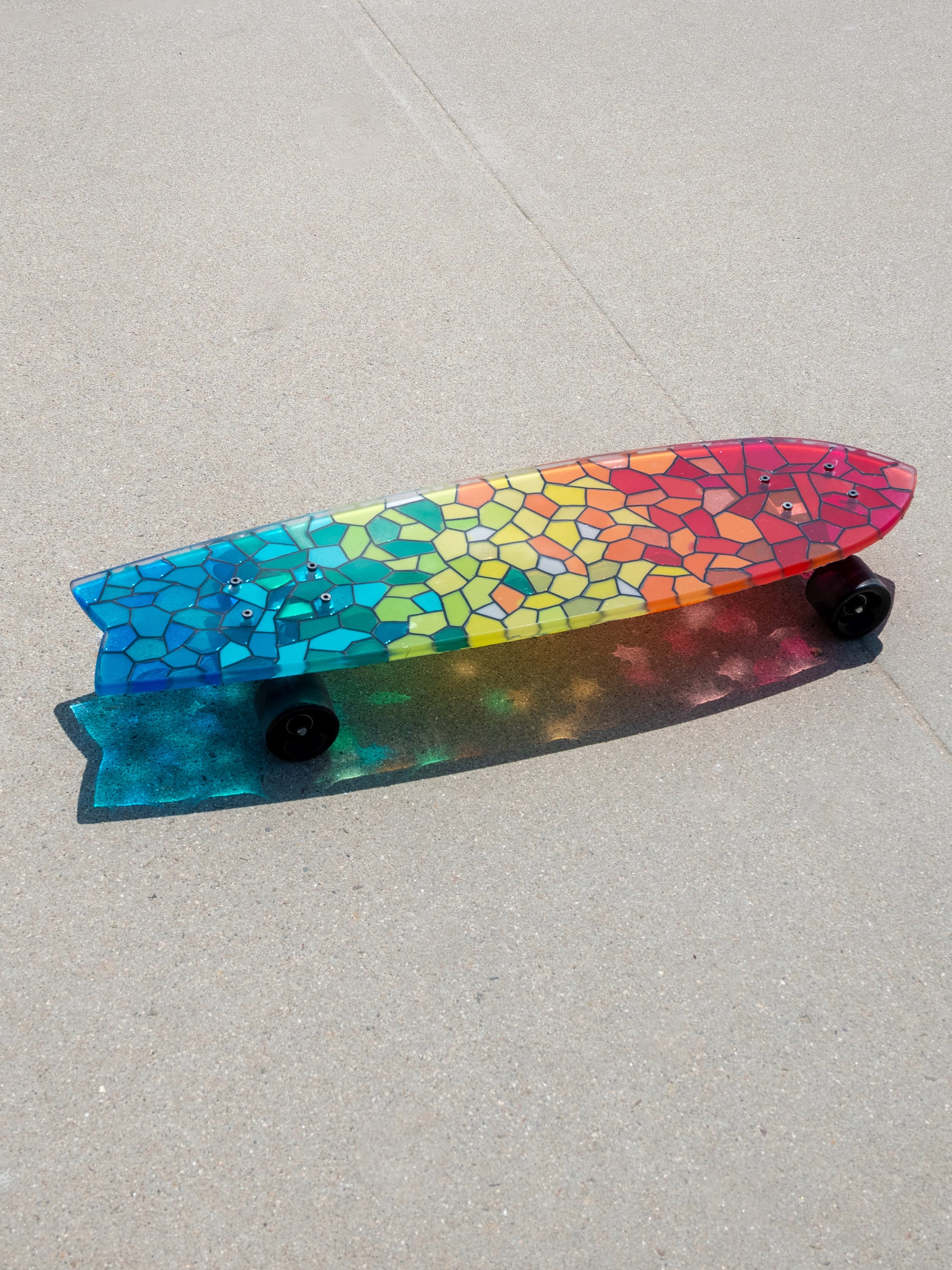 Stained Glass Skateboard, Skateboard Art, Resin Artwork, Clear ...