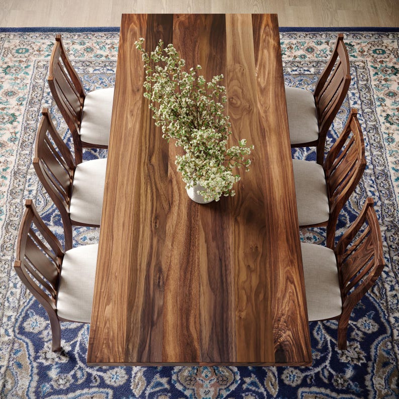 The Benedict Dining Table: Handcrafted Solid Wood Trestle Design - Etsy Israel