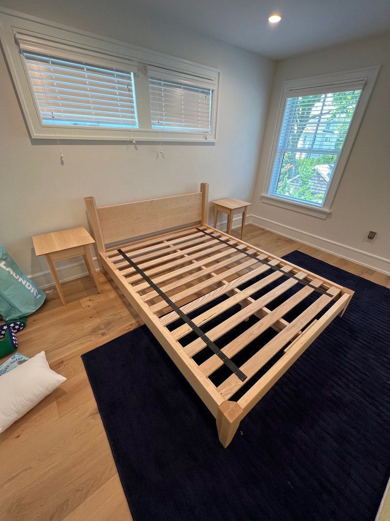 Wooden Bed Frame Maple Bedframe and Headboard Modern Bedroom - Etsy