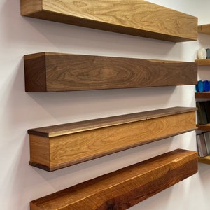 The Walnut Box Mantel: Custom Floating Wooden Mantelpiece - Etsy